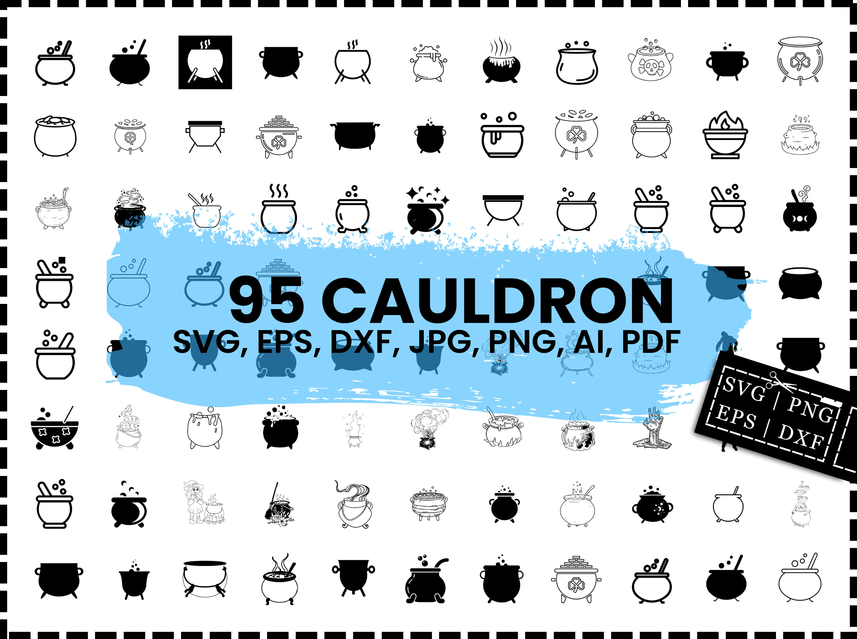 Cauldron Svg Bundle, Cauldron Png Bundle, Cauldron Clipart, Halloween ...