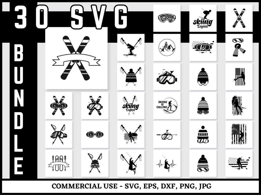Skiing SVG Bundle, Skiing Svg, Skiing Clipart, Skiing Vector, Skiing ...