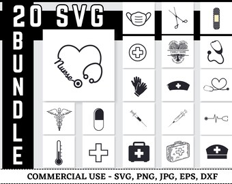 Nurse Icons SVG Bundle, Nurse Quotes SVG, Doctor Svg, Nurse Svg Heart ...