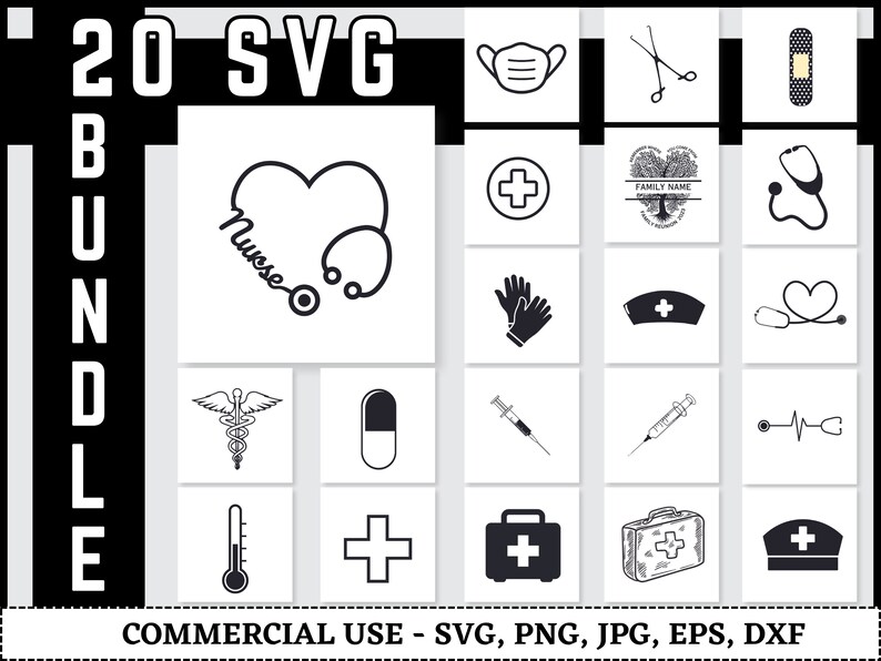 Nurse Icons SVG Bundle Nurse Quotes SVG Doctor Svg Nurse - Etsy
