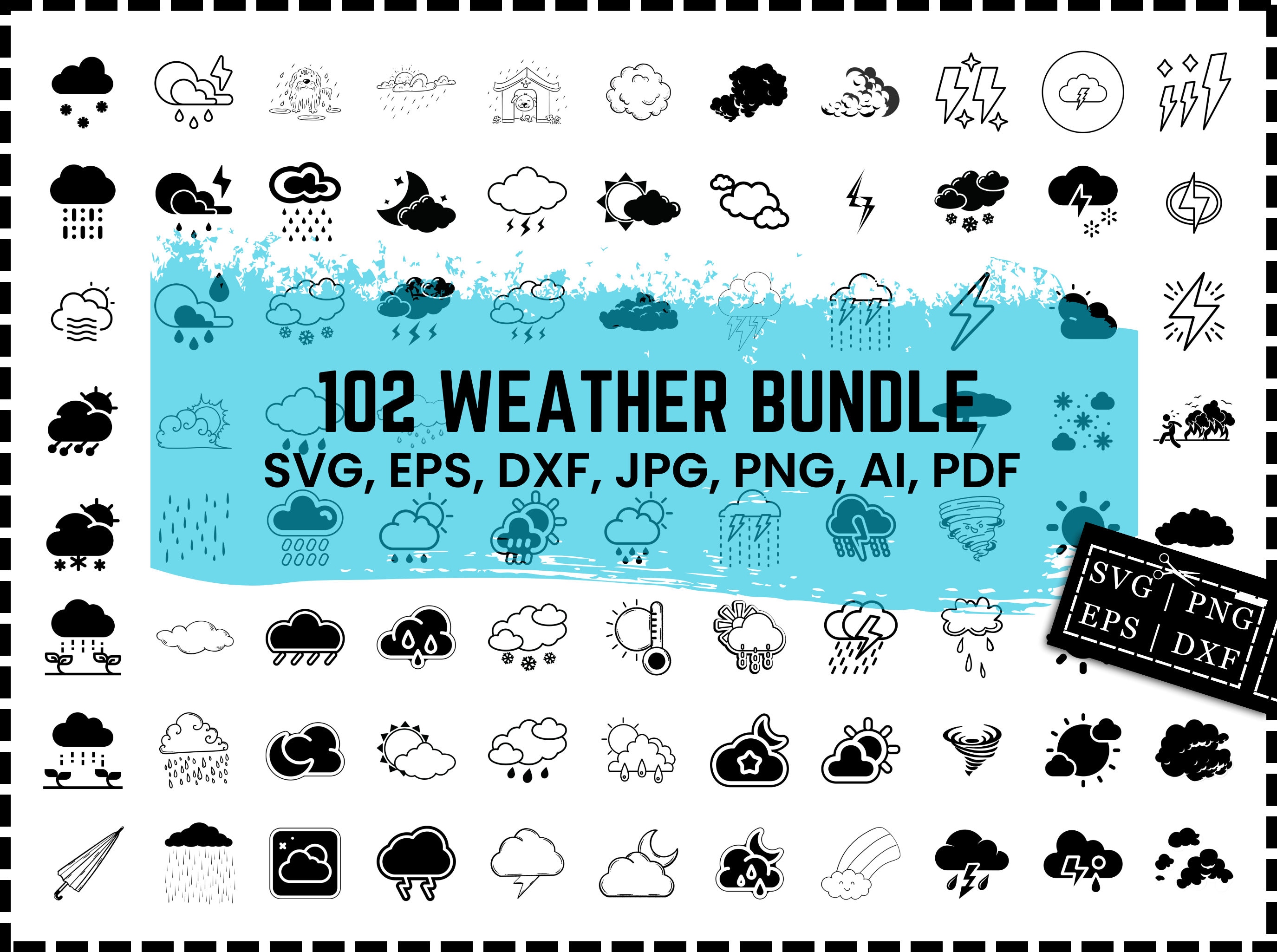 Weather Svg Bundle, Weather SVG, Weather DXF, Weather PNG, Weather ...