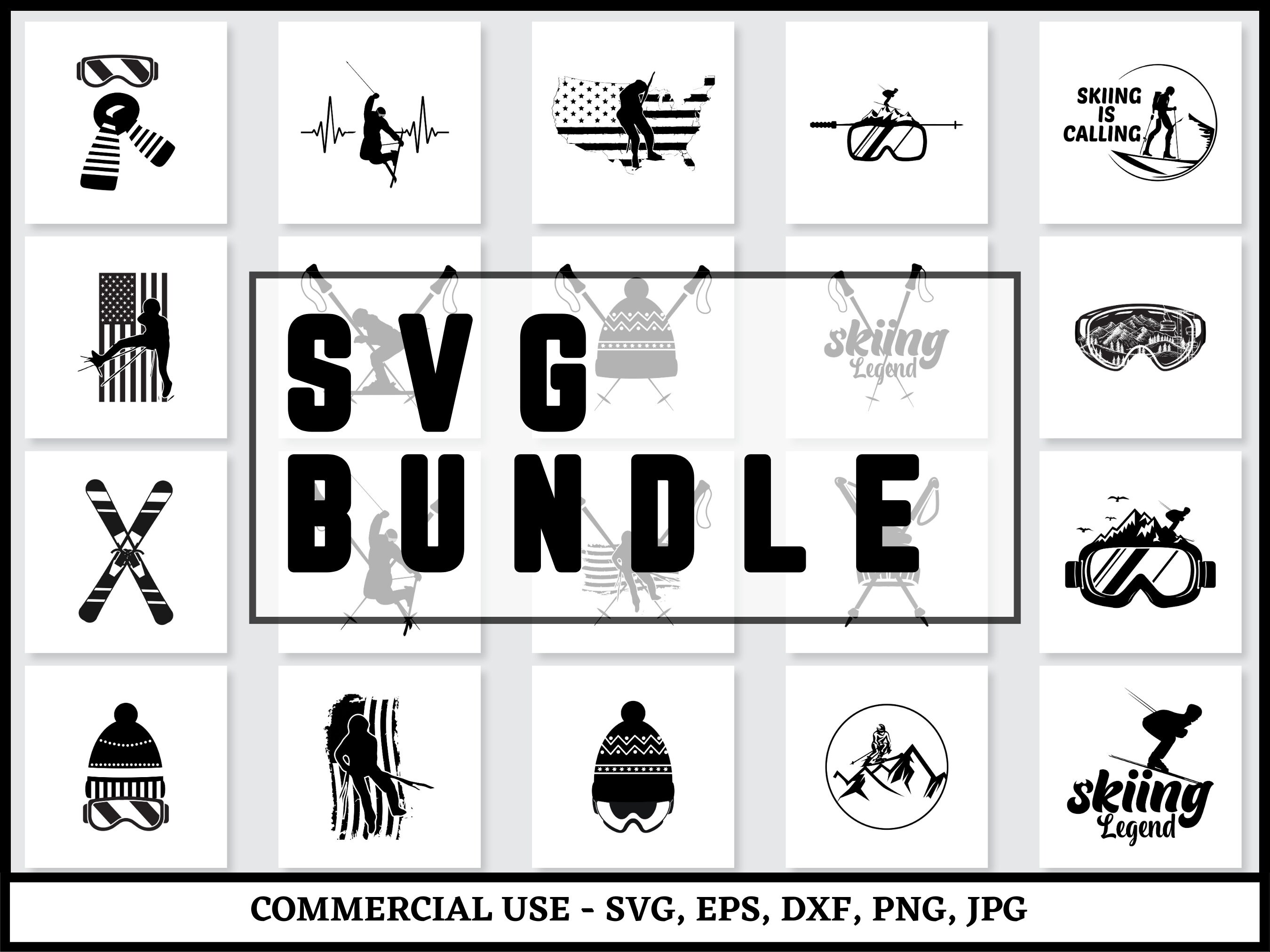 Skiing SVG Bundle, Skiing Svg, Skiing Clipart, Skiing Vector, Skiing ...