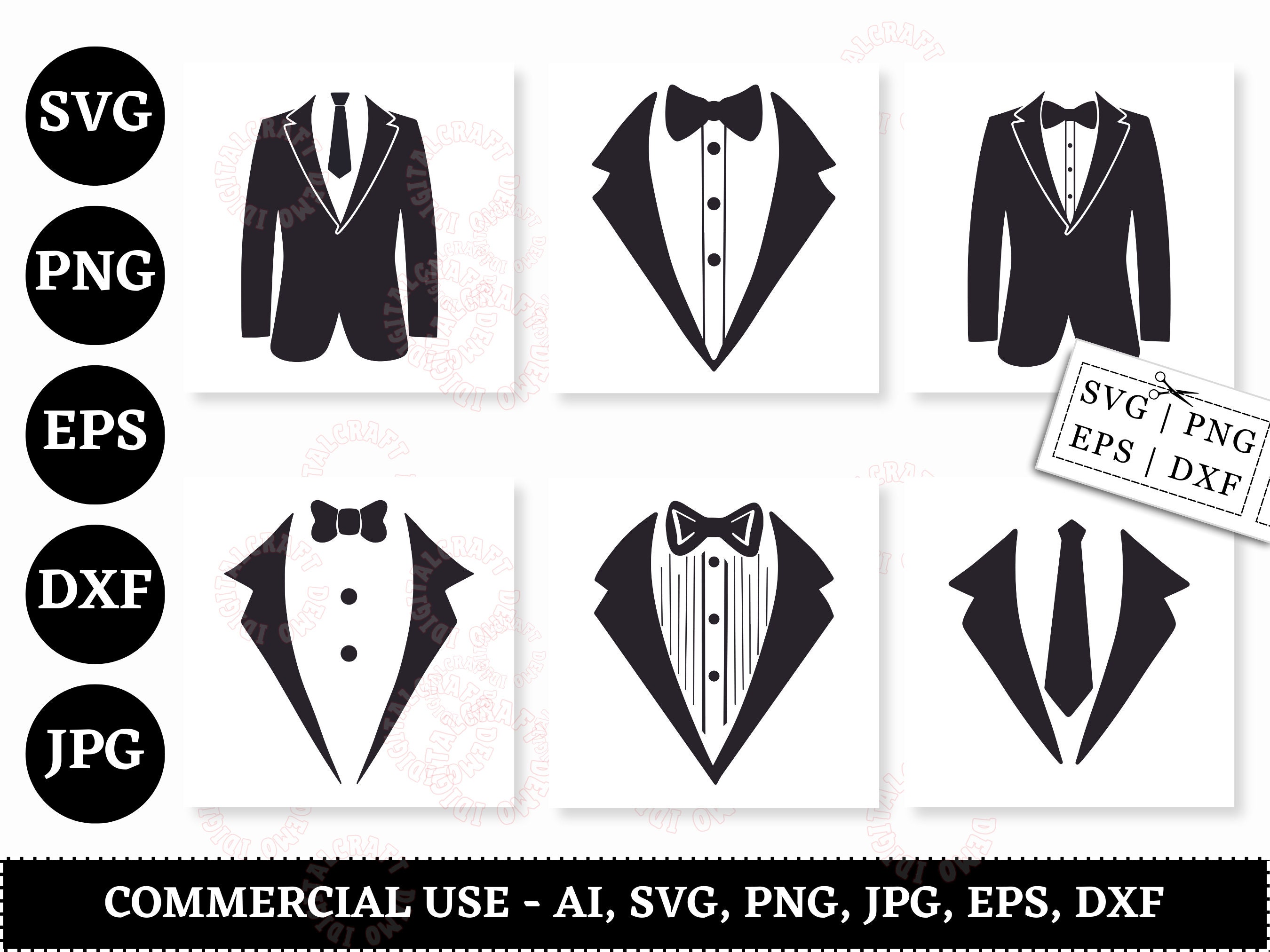 Tuxedo SVG Bundle, Tuxedo SVG, Tuxedo Clipart, Suit Svg, Gentleman Svg ...