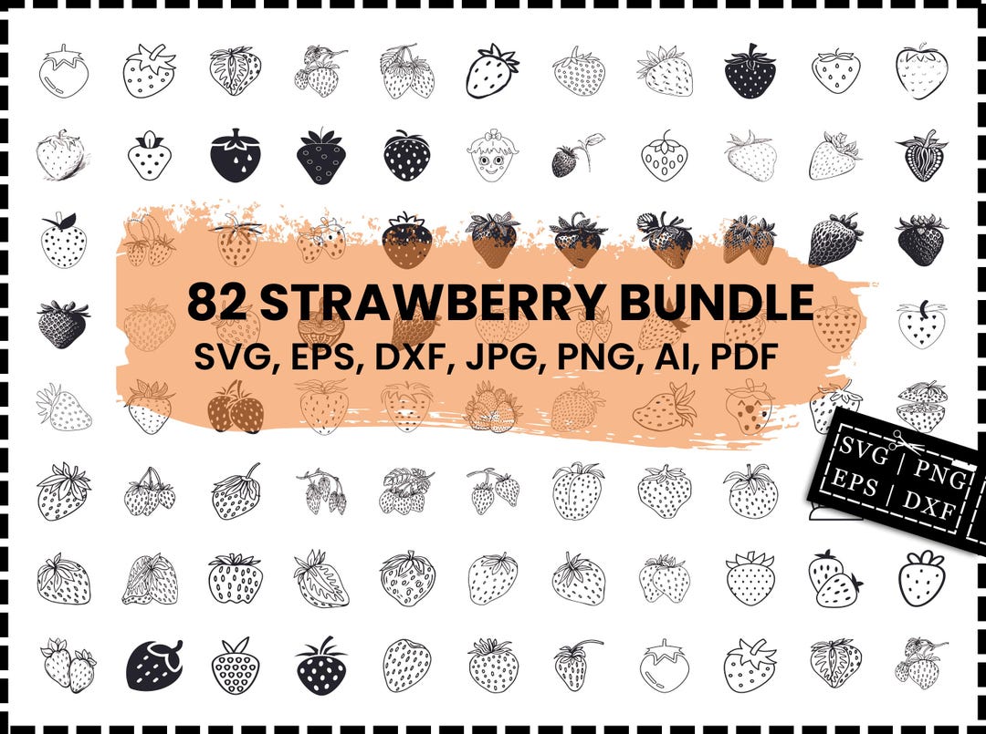 Strawberry Svg Bundle, Strawberry Svg, Strawberry Clipart, Fruit Svg ...