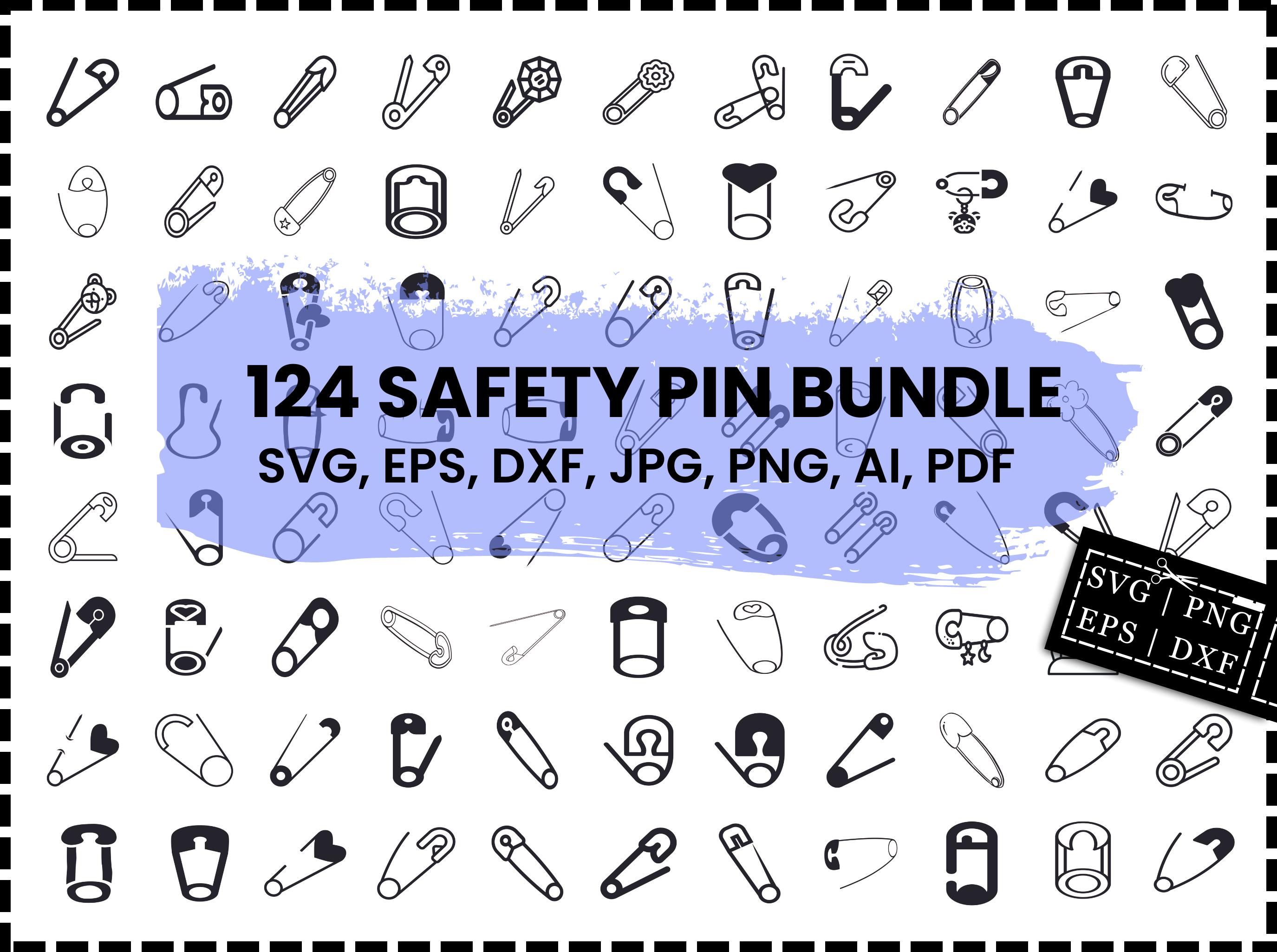 Safety Pin Svg Bundle, Svg Files for Cricut, Safety Pin Png, Safety ...