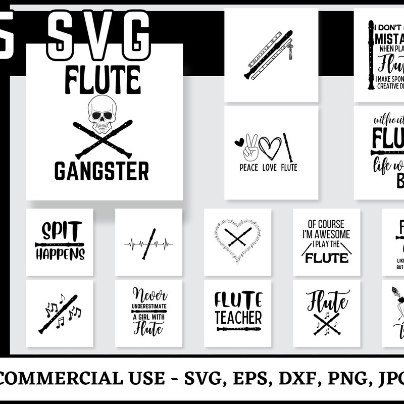 Flute Svg - Etsy