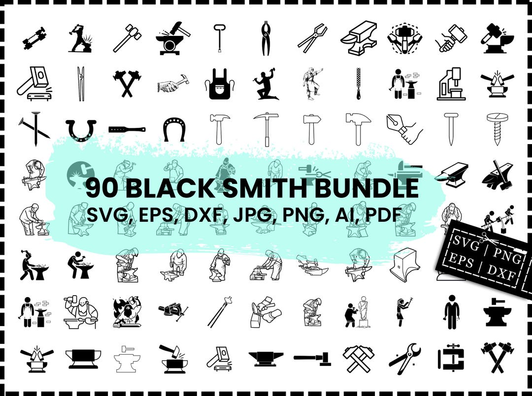 Blacksmith Svg Bundle, Blacksmith Tools Svg, Anvil Svg, Tongs Svg ...
