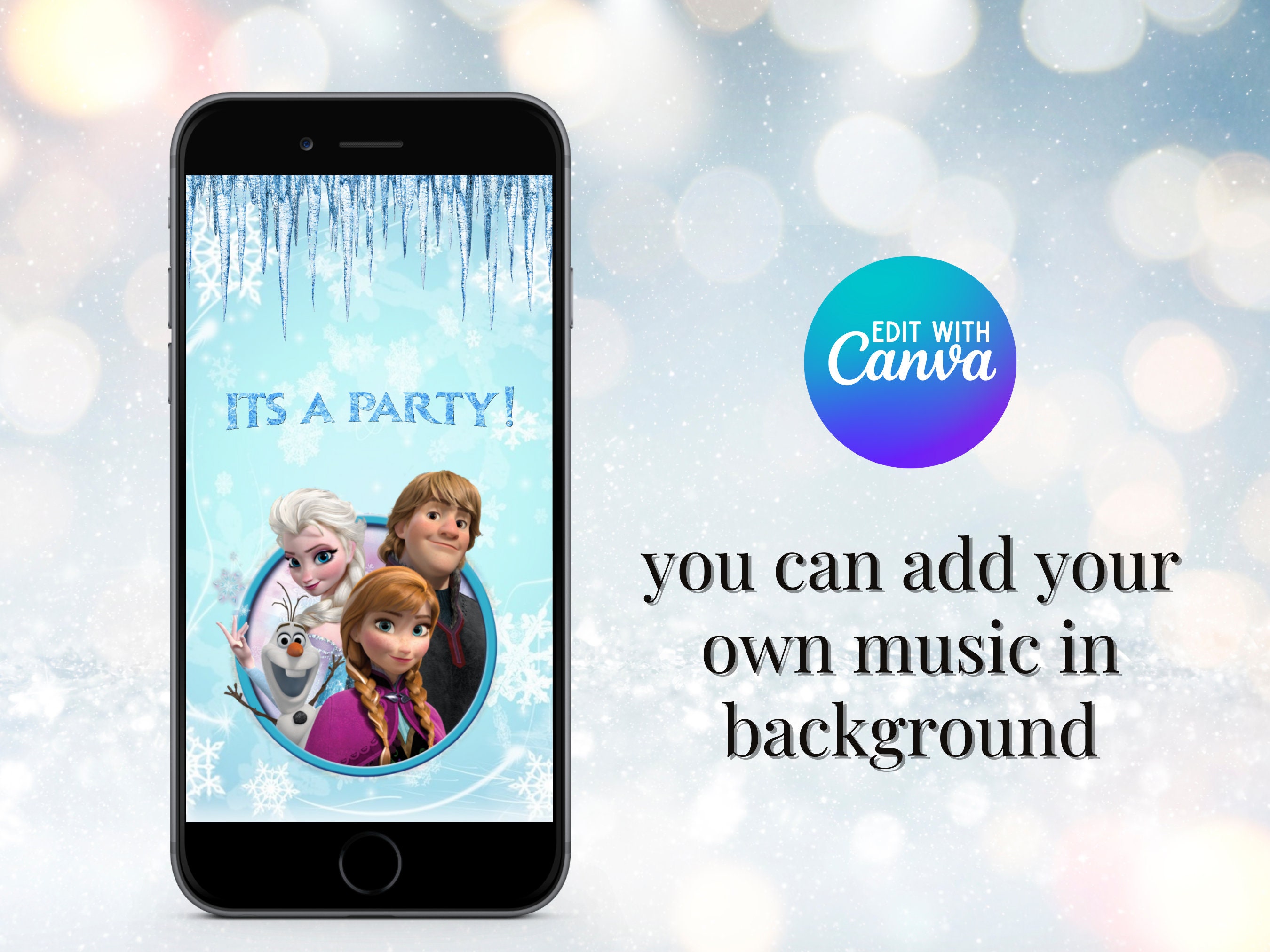 Frozen Birthday Video Invitation, Animated Princess Party Invite ...