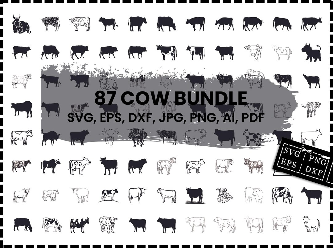 Cow Svg, Cow Svg Bundle, Cow Head Svg, Cow Clipart, Cow Svg Files for ...