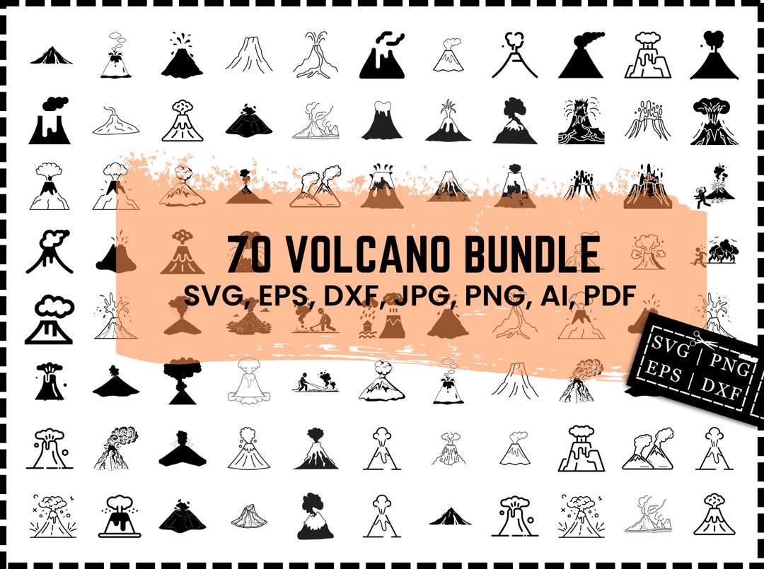 Volcano SVG Bundle, Volcano Svg, Volcano Files for Cricut, Volcano Cut ...