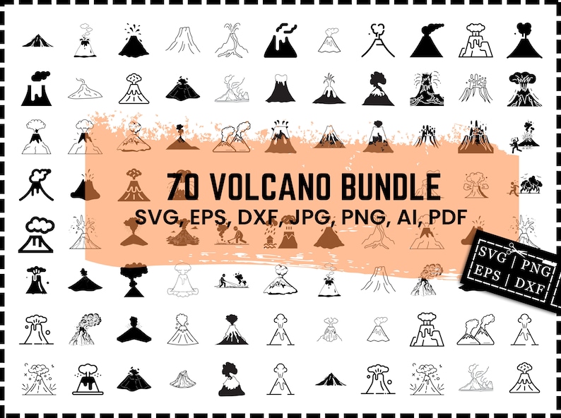 Volcano SVG Bundle, Volcano Svg, Volcano Files for Cricut, Volcano Cut ...