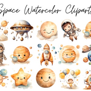 Watercolor Space Clipart, Watercolor Space Fairy Clipart, Astronaut ...