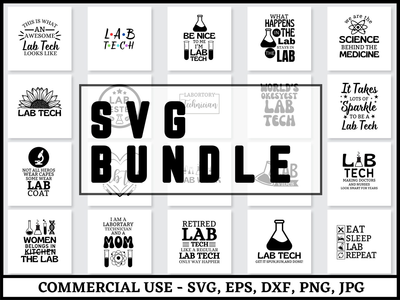 Lab Tech Svg Bundle, Cricut Lab Tech Png Bundle, Laboratory Tech ...
