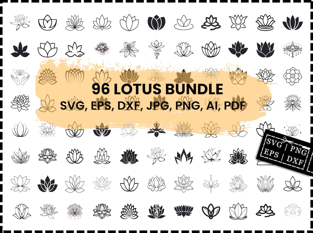 Lotus Svg Bundle, Lotus Clipart, Lotus Vector, Lotus Cricut, Lotus ...