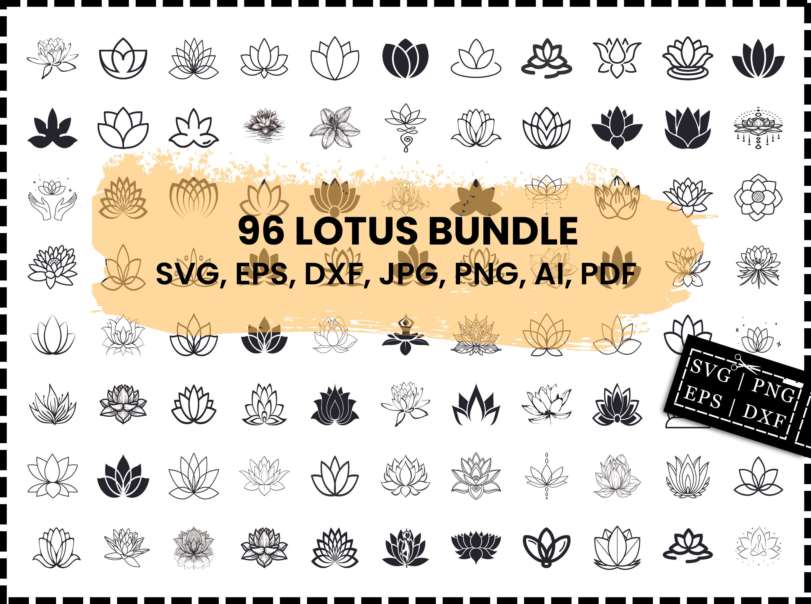 Lotus Svg Bundle, Lotus Clipart, Lotus Vector, Lotus Cricut, Lotus ...