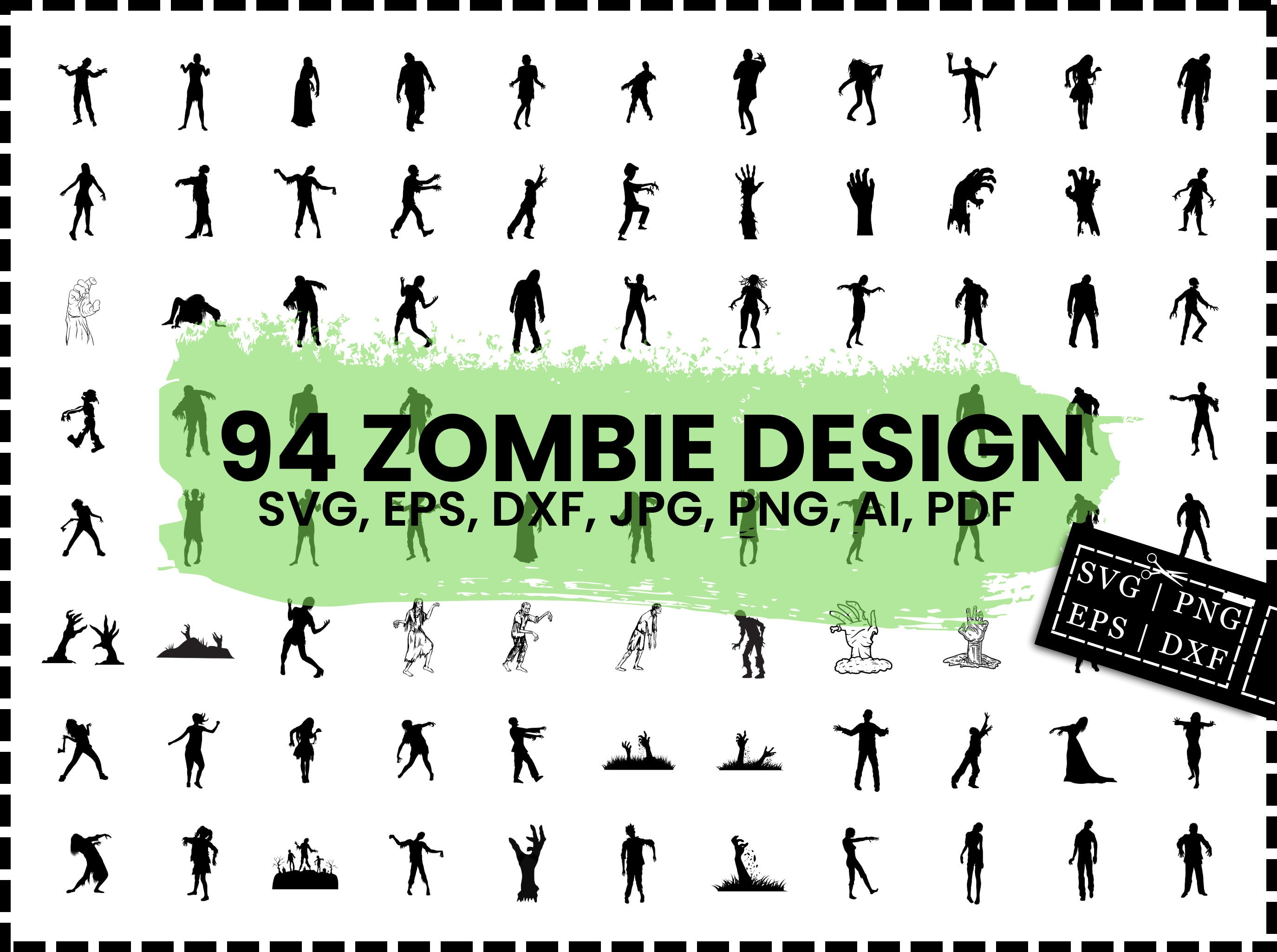 Zombie Svg Bundle, Zombie Svg, Zombie Silhouette, Halloween Svg, Horror ...