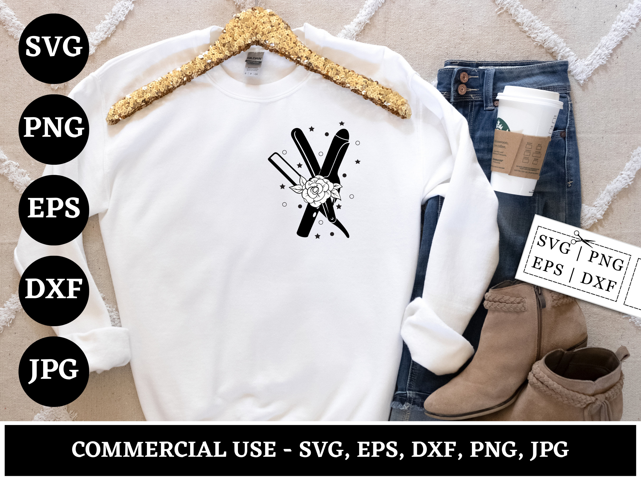 Floral Hairstylist Svg Bundle, Hairdresser Svg, Scissors Svg, Hair ...