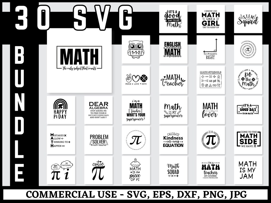 Math Svg, Mathematics Svg Bundle, Math Teacher Svg, Math Student Svg ...