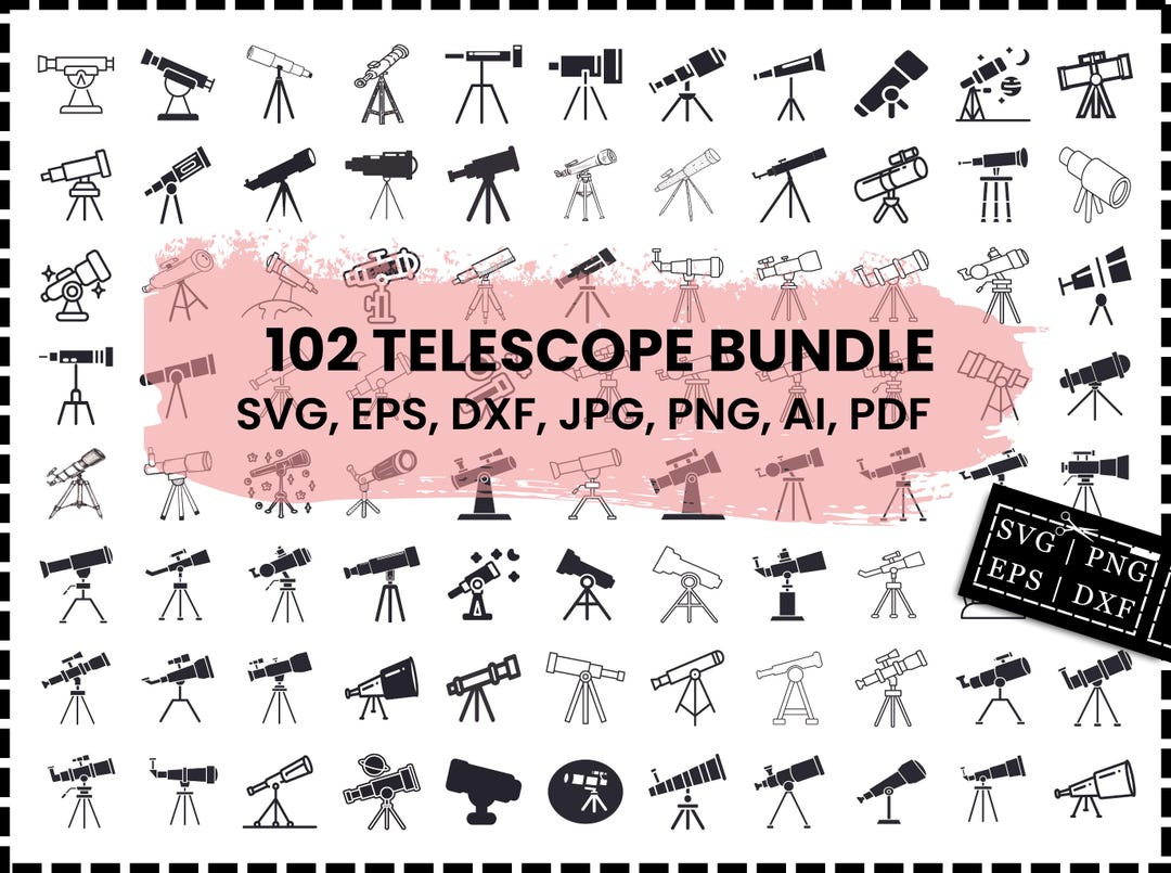 Telescope Svg Bundle, Astronomy Svg, Telescope Dxf, Telescope Png ...