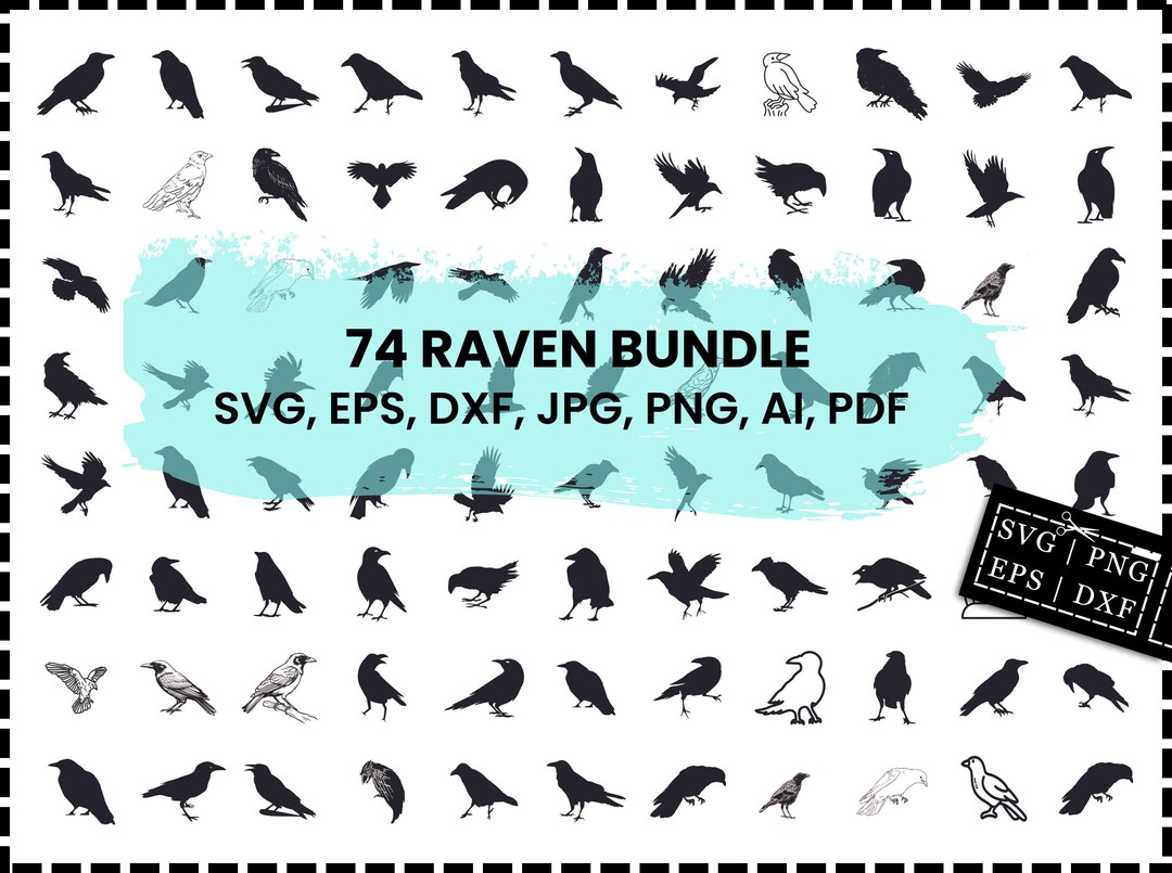 Raven Svg Bundle, Crow Svg, Raven Png Bundle, Raven Clipart, Raven Svg ...