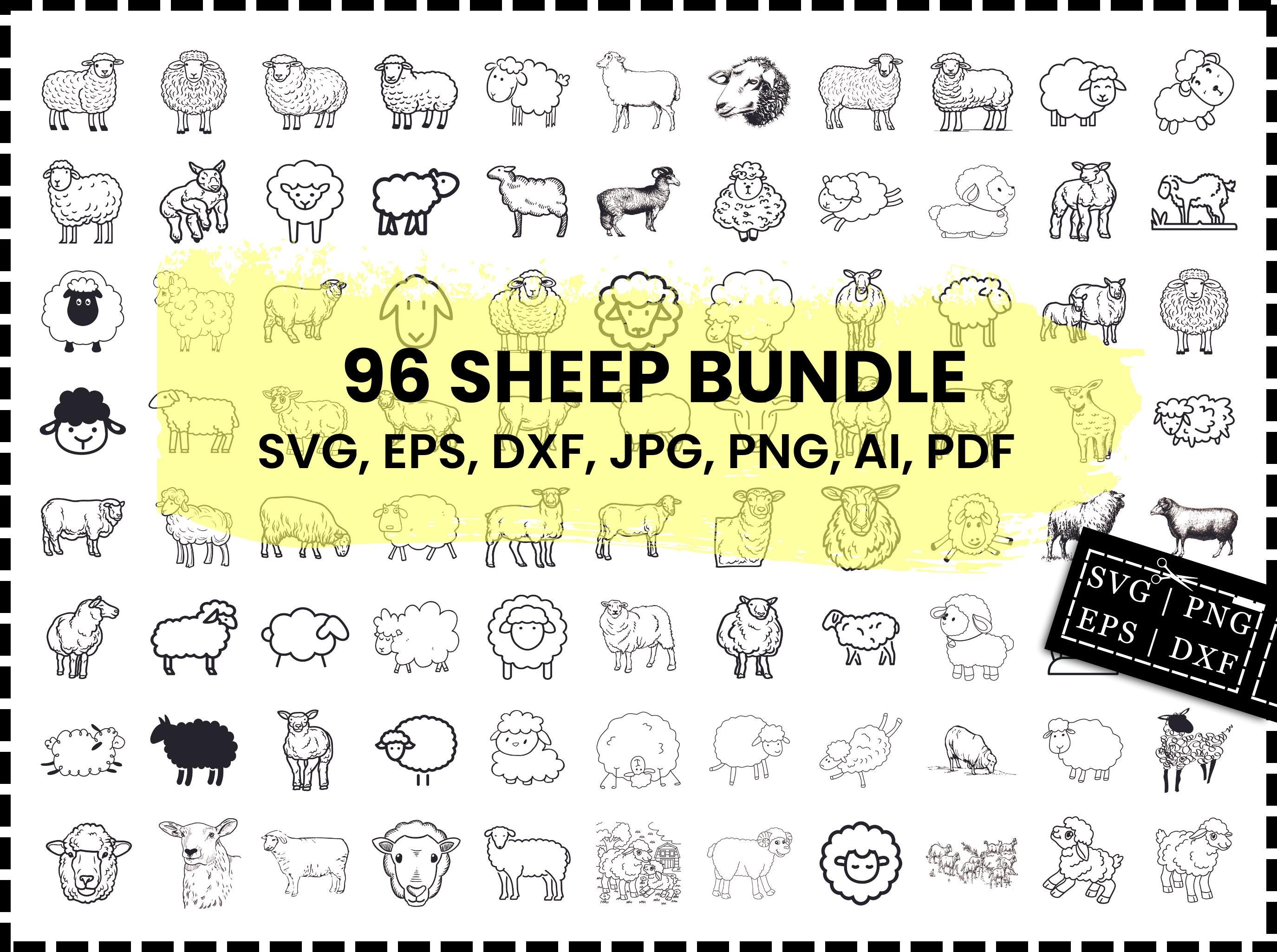 Sheep Svg Bundle, Sheep Dxf, Sheep Png, Sheep Eps, Sheep Vector, Sheep ...