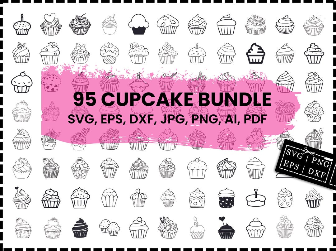 Cupcake Svg, Cupcake Bundle Svg, Cupcake Svg, Cupcake Clipart, Cupcake ...