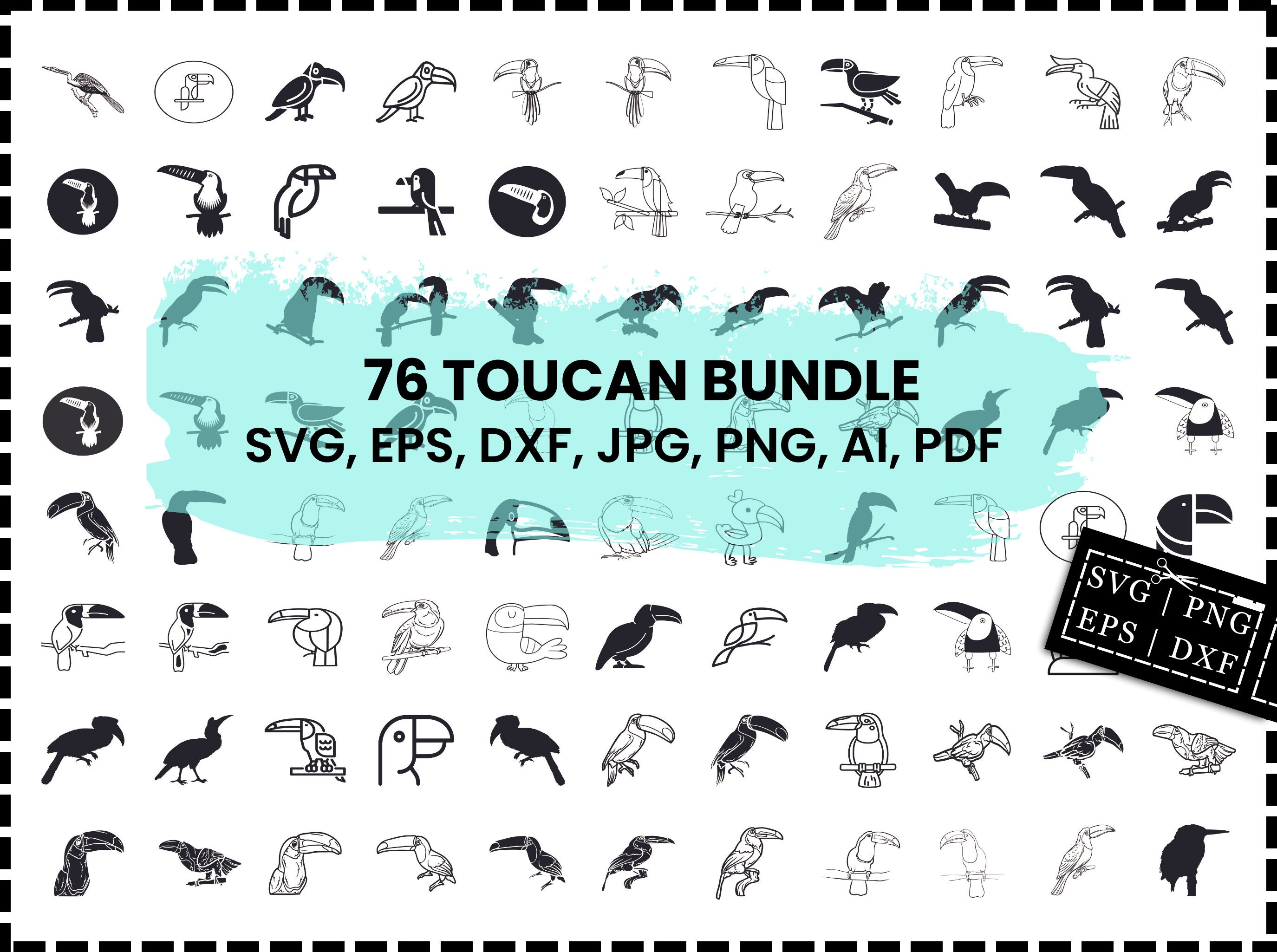 Toucan Svg Bundle, Toucan Dxf, Toucan Png, Toucan Eps, Toucan Vector ...