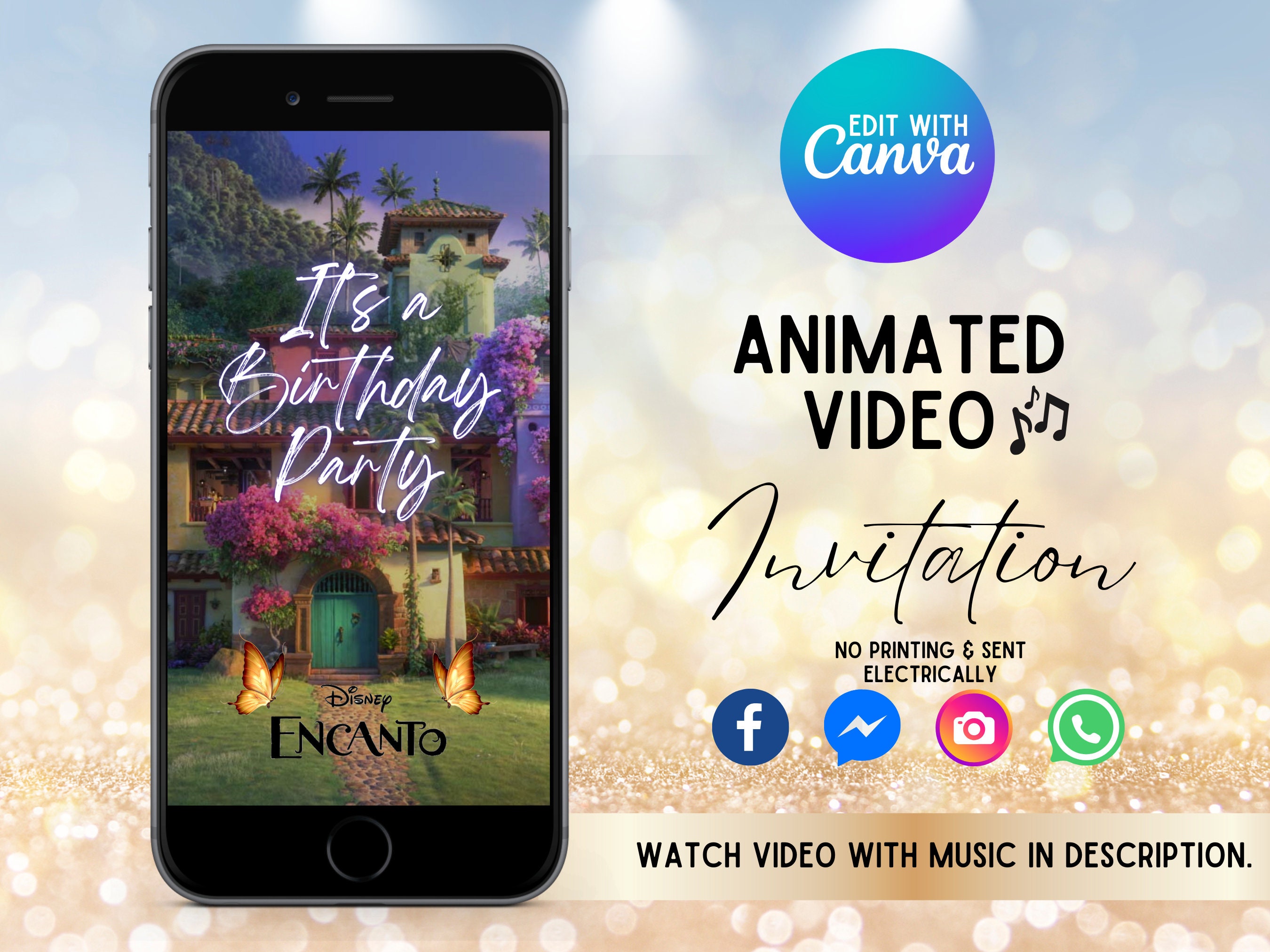 Encanto Video Invitation, Encanto Birthday Invitation Video, Encanto ...