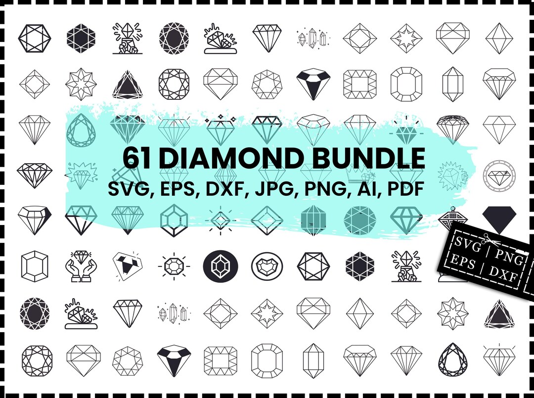 Diamond Svg Bundle, Diamond Dxf, Diamond Png, Diamond Eps, Diamond ...