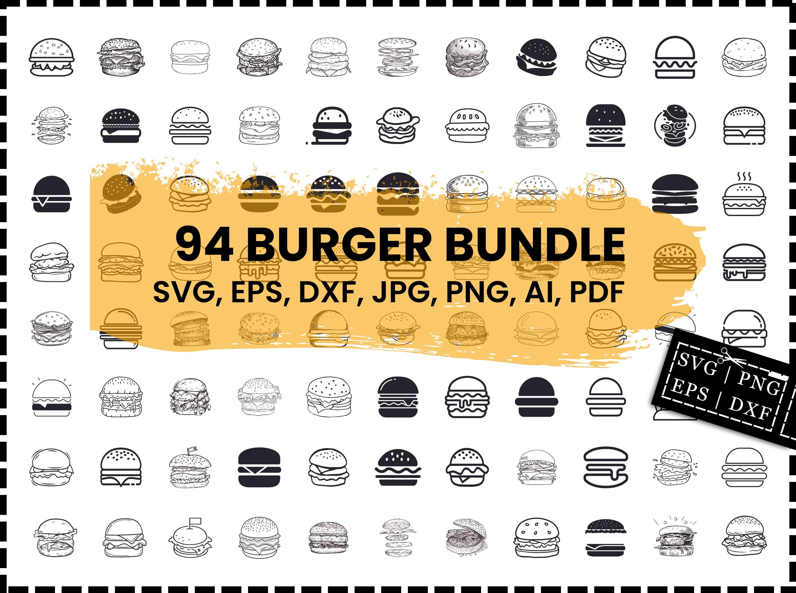 Fast Food Svg Bundle, Grilled Burger Svg, Burger Svg Bundle, Fast Food ...