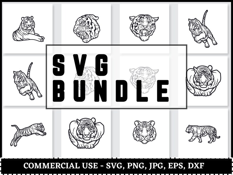 Tiger SVG Bundle, Tiger Face Svg, Tigers SVG Cut Files for Cricut, Tiger Head Svg, Tiger ...
