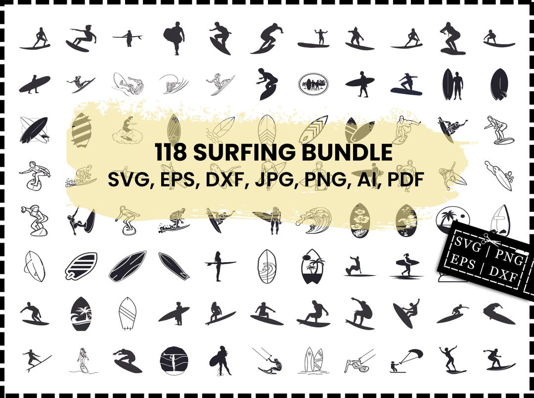 Surfing Svg Bundle, Surfer Svg, Surf Svg, Surfboards Svg, Surfing Dxf ...