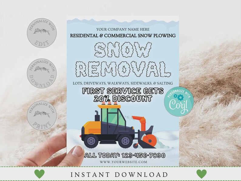 Snow Removal Services Flyer Template, Snow Clean up Service Flyer ...