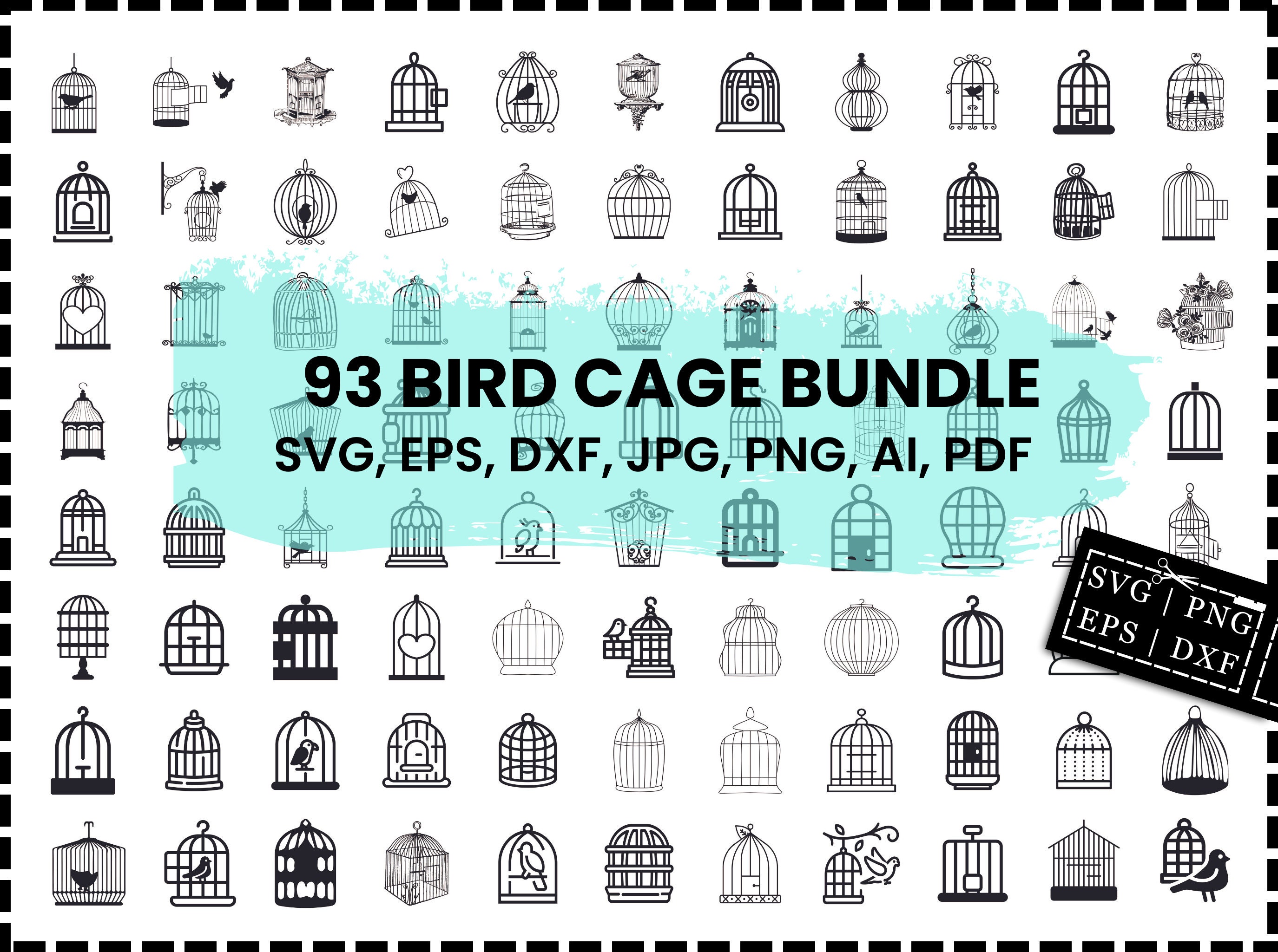 Bird Cage Svg Bundle, Bird Cage Dxf, Bird Cage Png, Bird Cage Vector ...