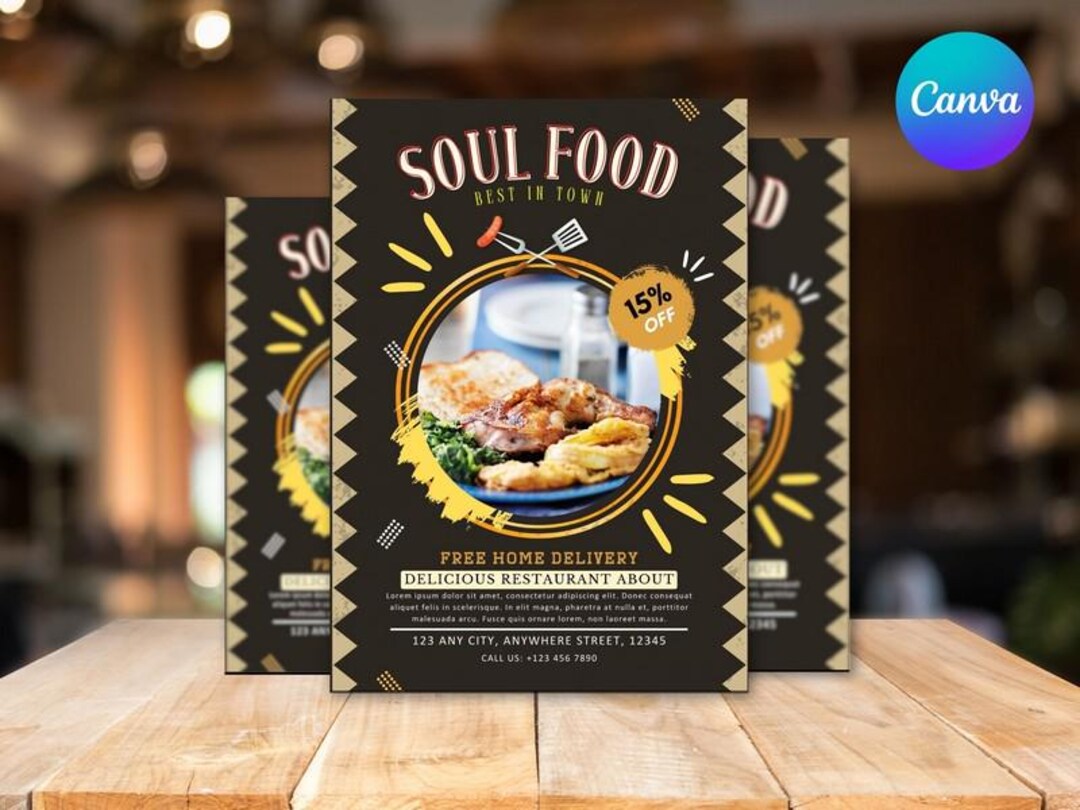 Editable Template, Cookout Flyer, Food Party Flyer, Editable Canva Food ...