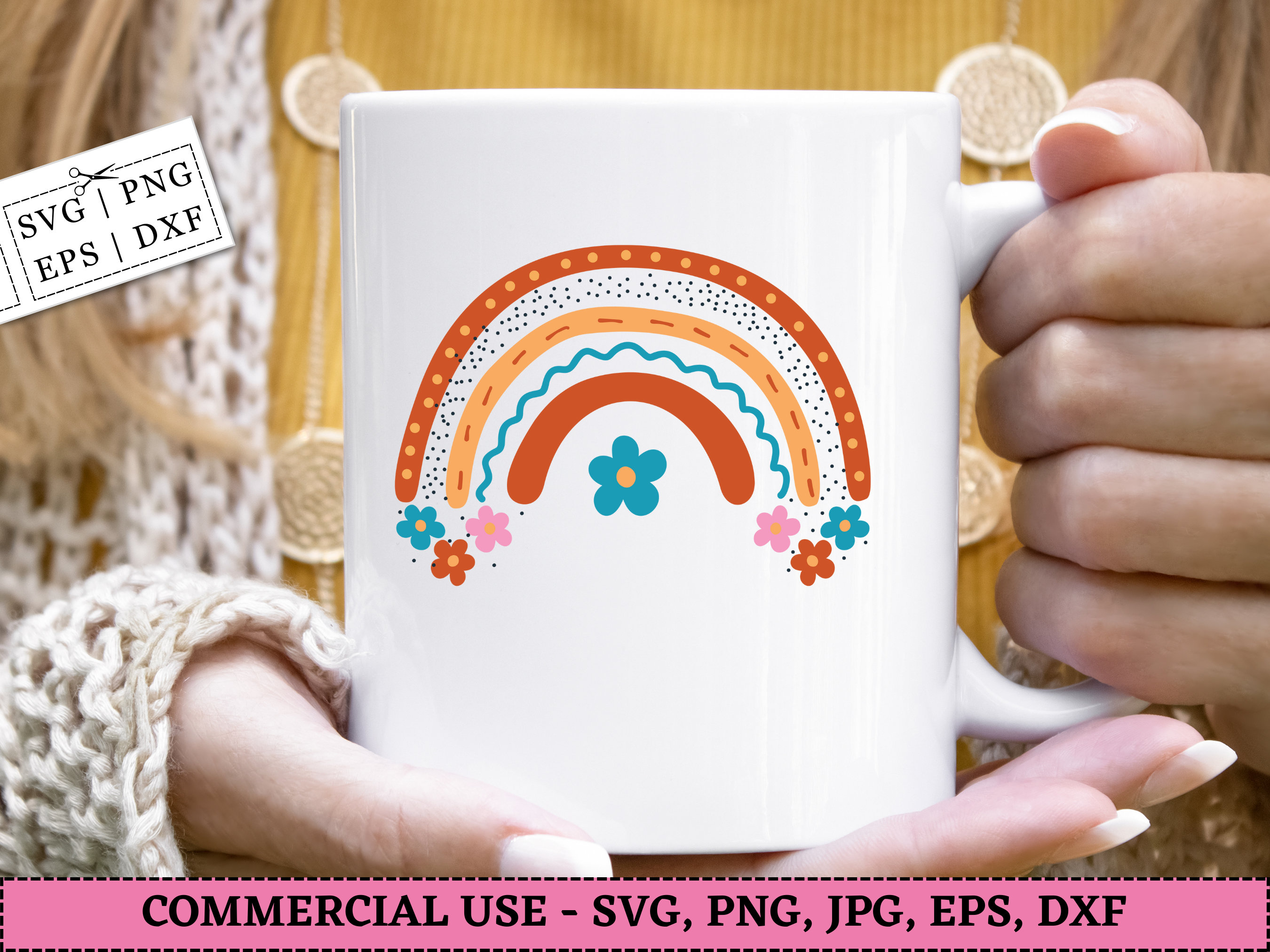 Rainbow Svg, Boho Rainbow Svg, Cute Rainbow Svg, Rainbow Svg Bundle ...