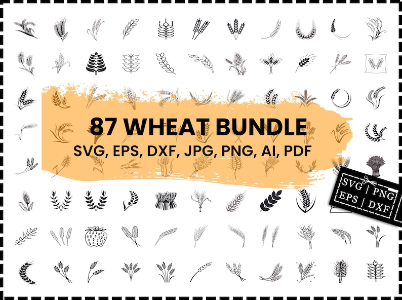 Wheat Svg, Wheat Svg Bundle, Grain Svg, Wheat Clipart, Wheat Clip Art ...