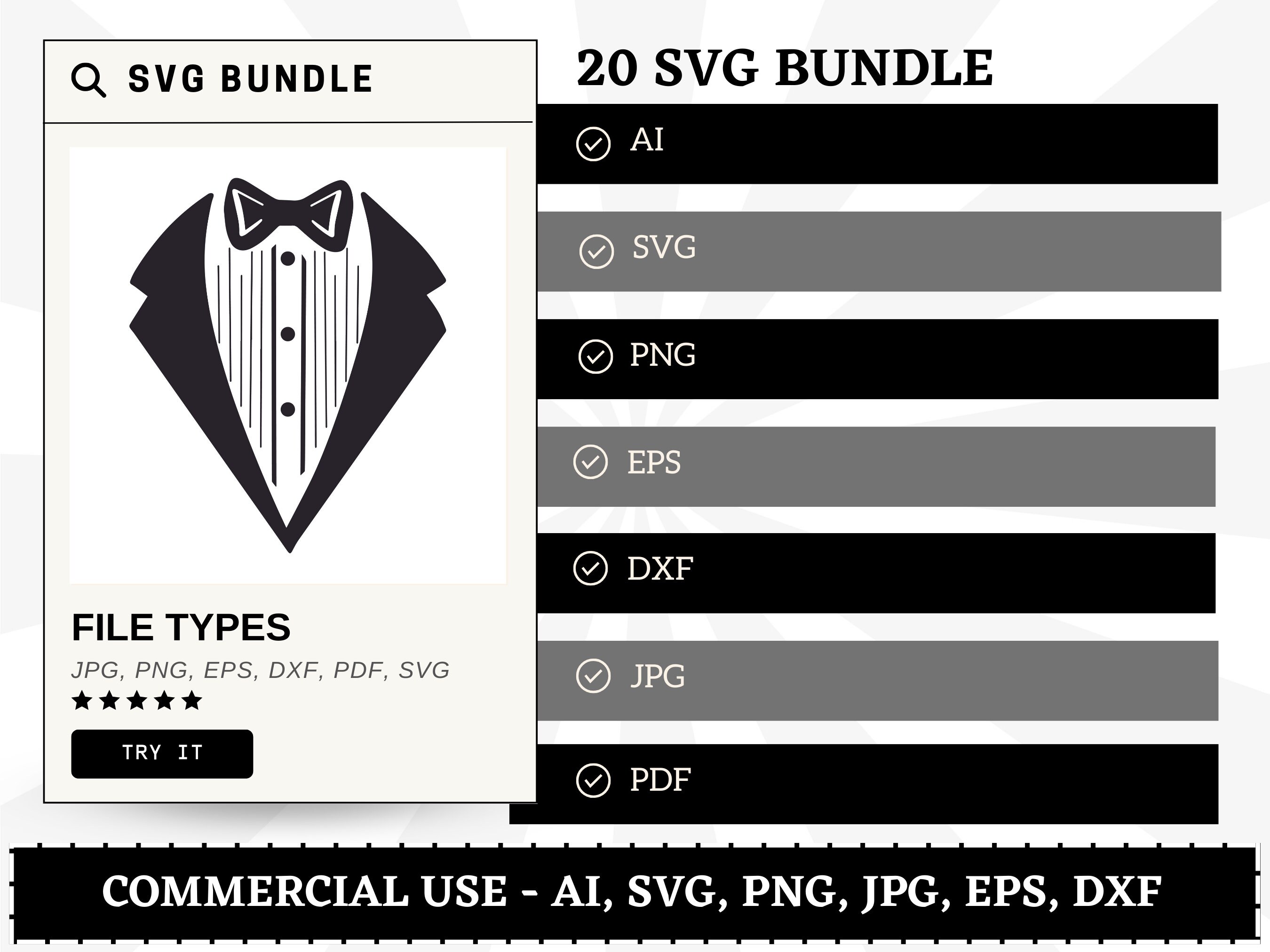 Tuxedo SVG Bundle, Tuxedo SVG, Tuxedo Clipart, Suit Svg, Gentleman Svg ...