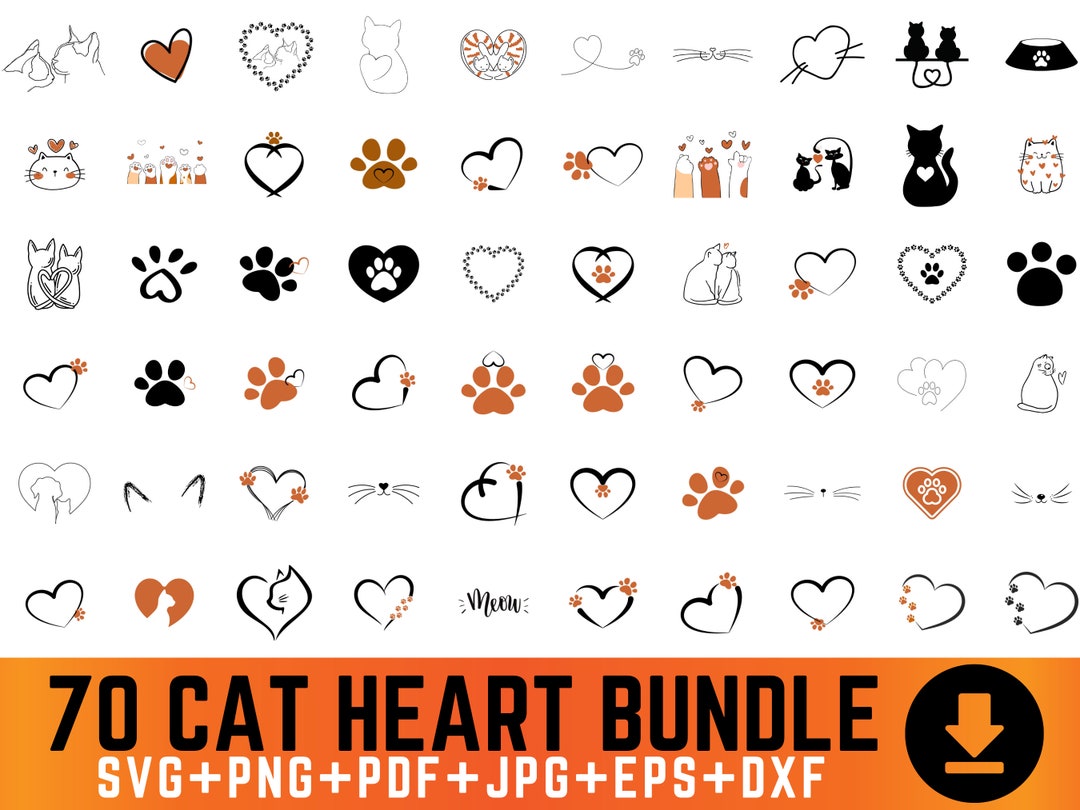Cat Svg Bundle, Paw Print Svg Bundle, Cat Paw Svg Png, Cat Svg, Paw Svg ...