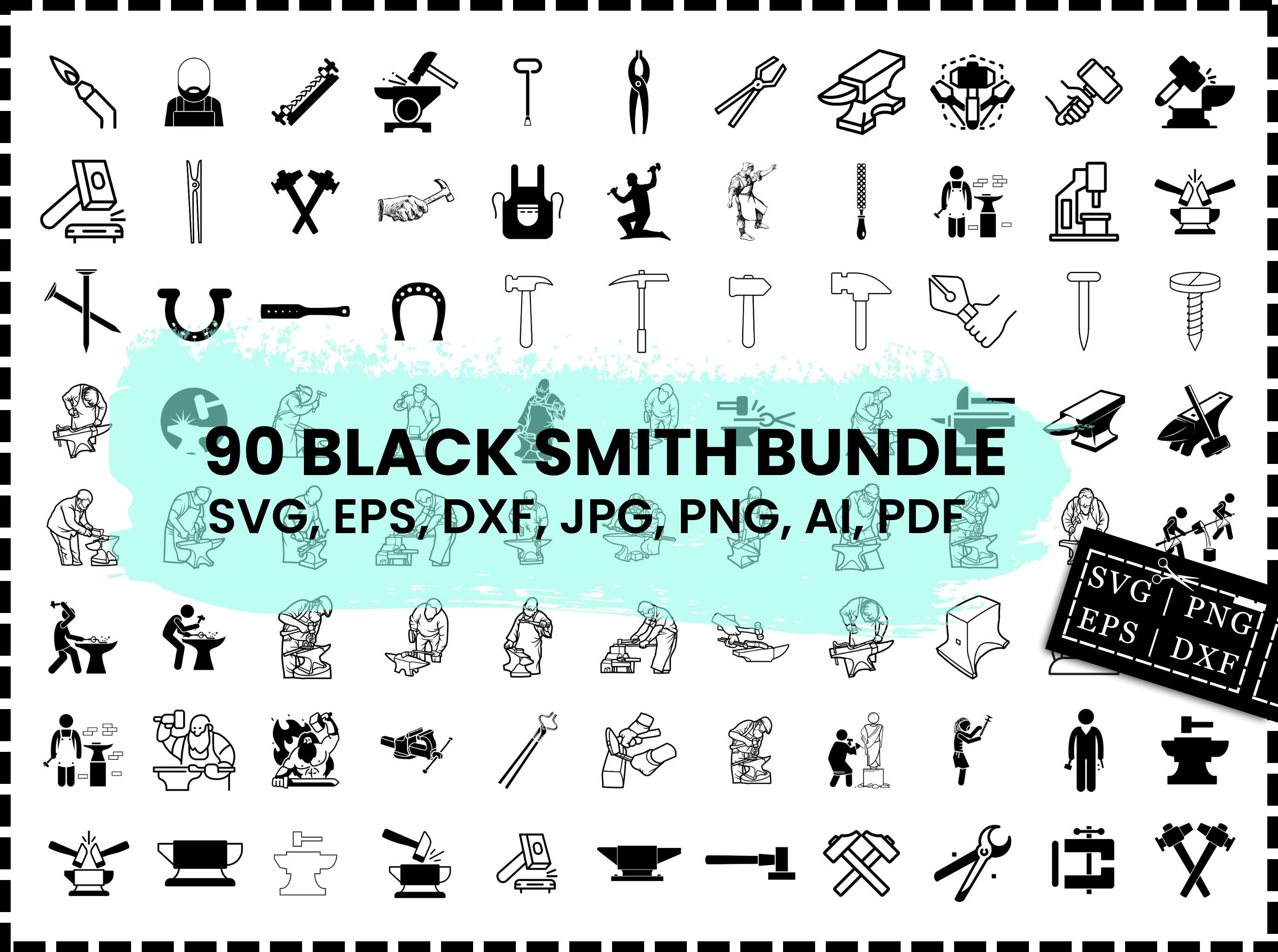 Blacksmith Svg Bundle, Blacksmith Tools Svg, Anvil Svg, Tongs Svg ...