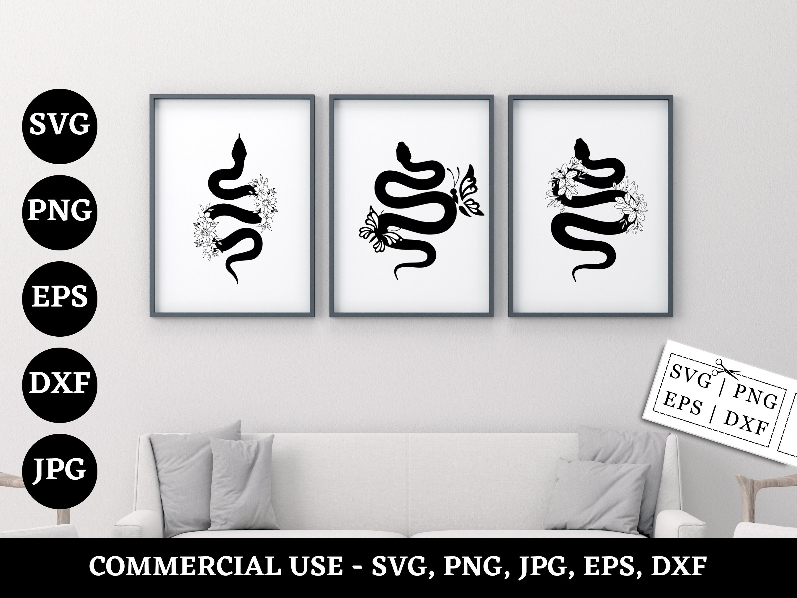 Floral Snake Svg Bundle Snake Svg Snake With Flowers Svg - Etsy