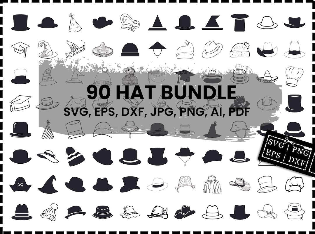 Hat Svg Bundle, Hat Svg, Hats Cricut Svg, Hats Silhouette Svg, Hats ...