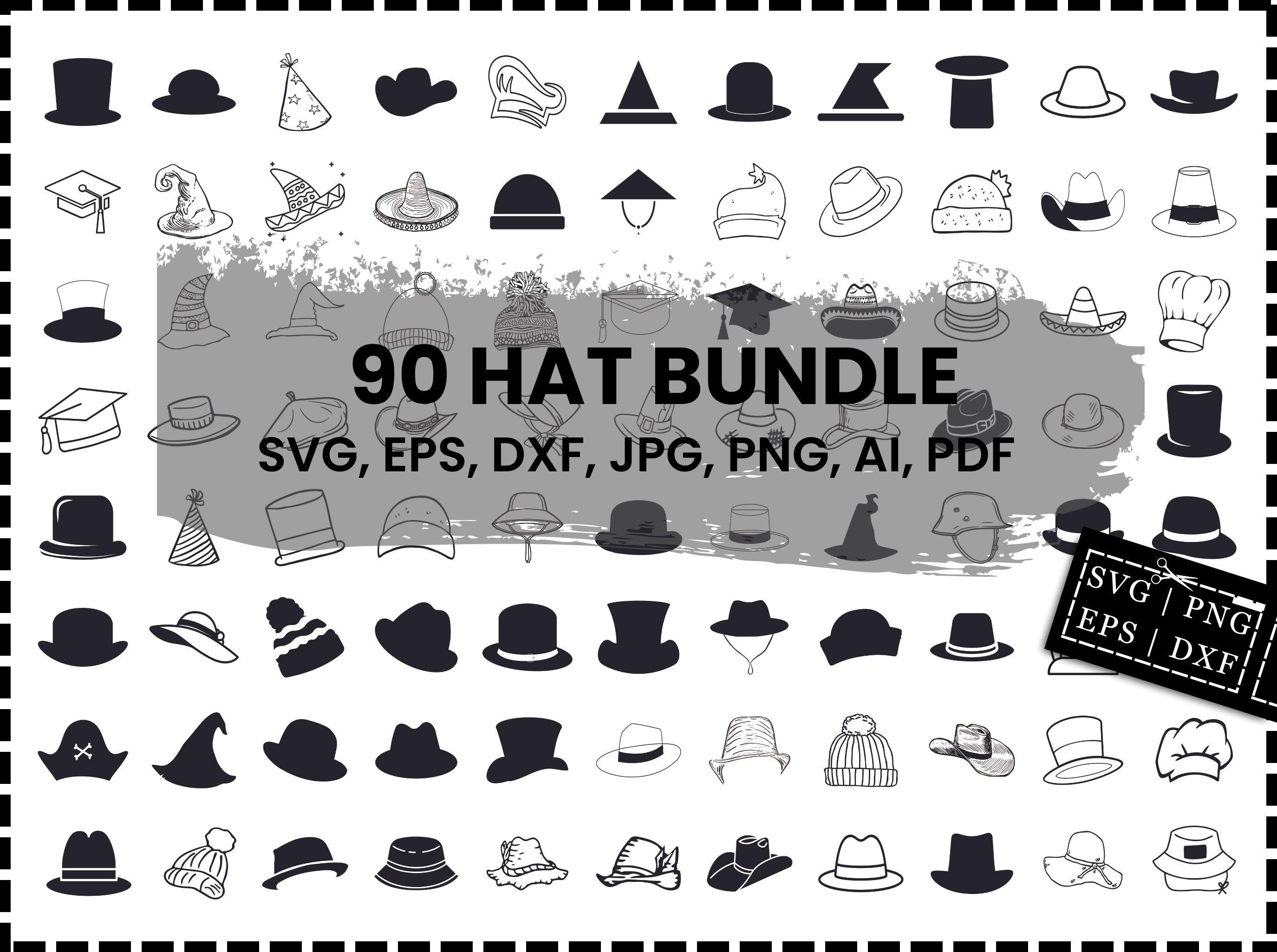 Hat Svg Bundle, Hat Svg, Hats Cricut Svg, Hats Silhouette Svg, Hats ...