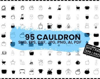 Cauldron SVG Bundle, Cauldron PNG Bundle, Cauldron Clipart, Halloween ...
