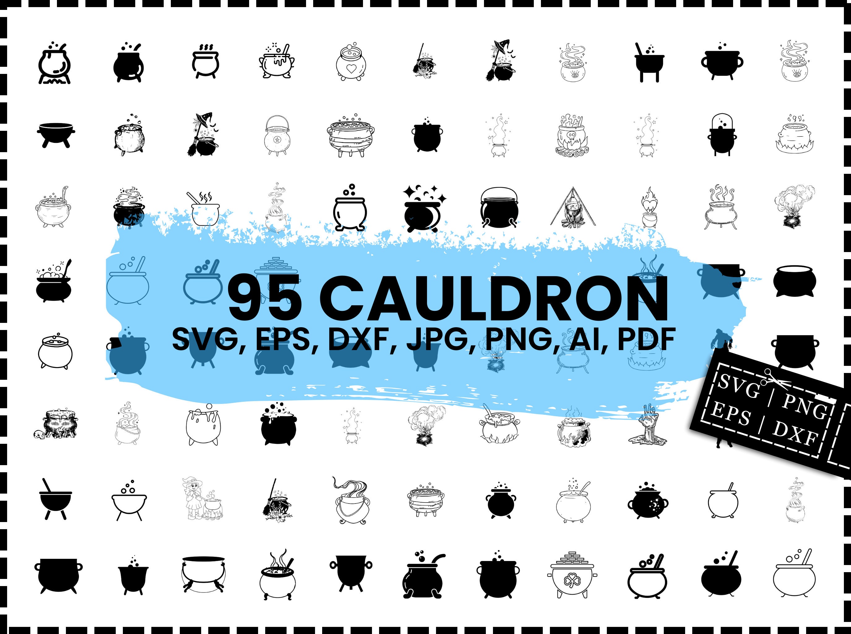 Cauldron Svg Bundle, Cauldron Png Bundle, Cauldron Clipart, Halloween ...