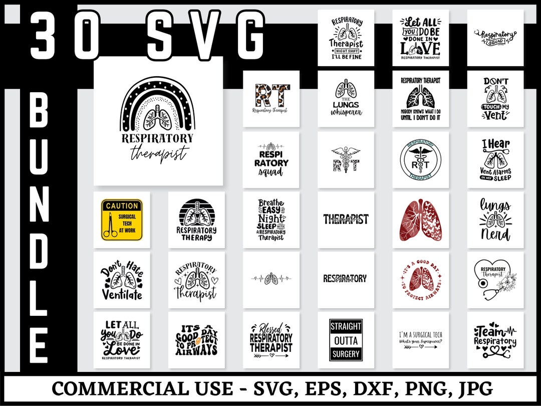 Respiratory Therapist Svg Bundle, Lungs Svg, Rt Svg, Respiratory ...