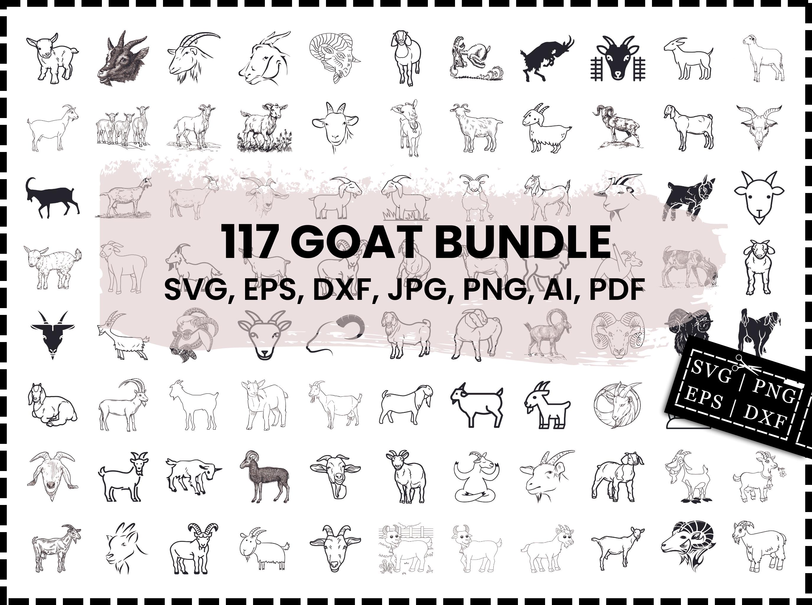 Goat Svg Bundle, Goat Dxf, Goat Png, Goat Eps, Goat Vector, Goat Cut ...