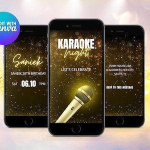Karaoke Birthday Video Invitation | Animated Digital Party Invite ...