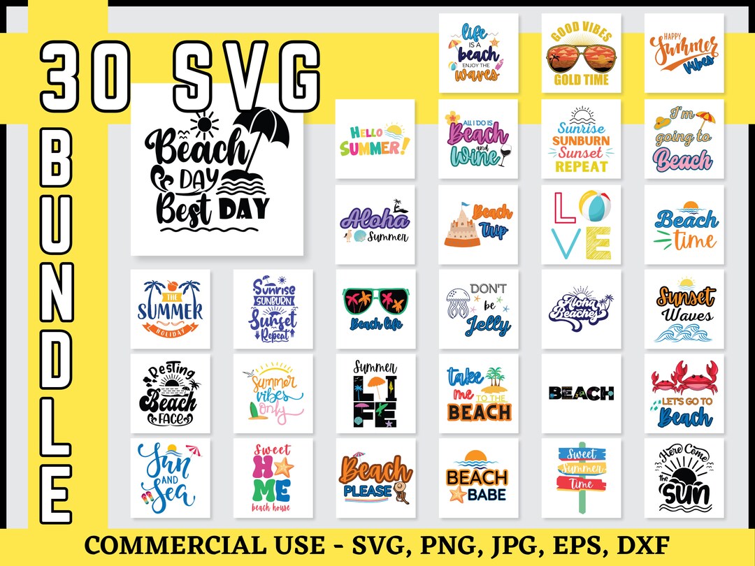 Strand-Svg-Bundle Sommer-Svg Strand-Svg Sommer-Svg - Etsy.de