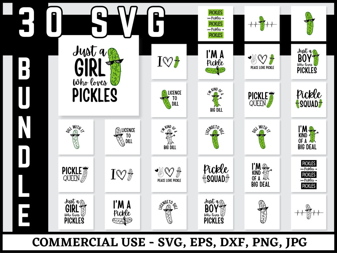 Pickle Svg Bundle, Instant Download, Pickle Png, Pickle Clipart, Pickle ...